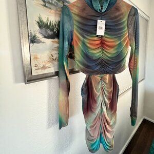 AFRM | Dresses | Afrm Sadie Mini Dress Radial Watercolor Nwt | Poshmark